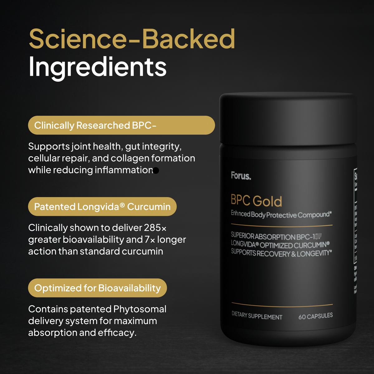 BPC Gold – Peptide Recovery Formula | Forus